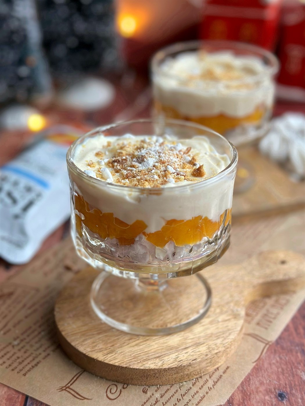 Perzik toetje met meringue